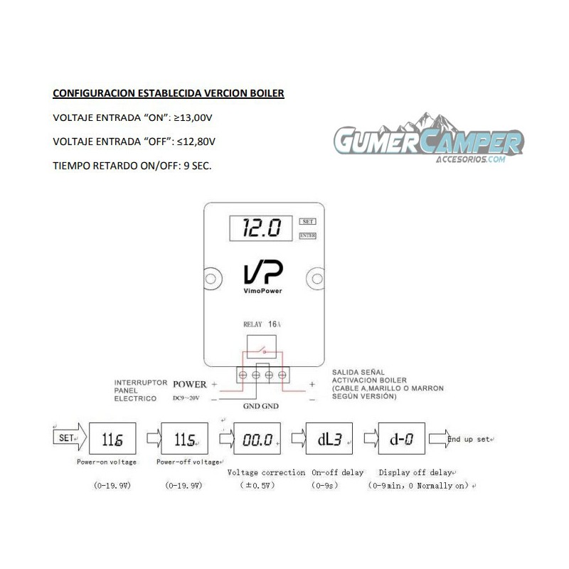 PROTECTOR DE BATERIA PARA BOILER ELECTRICO 12V